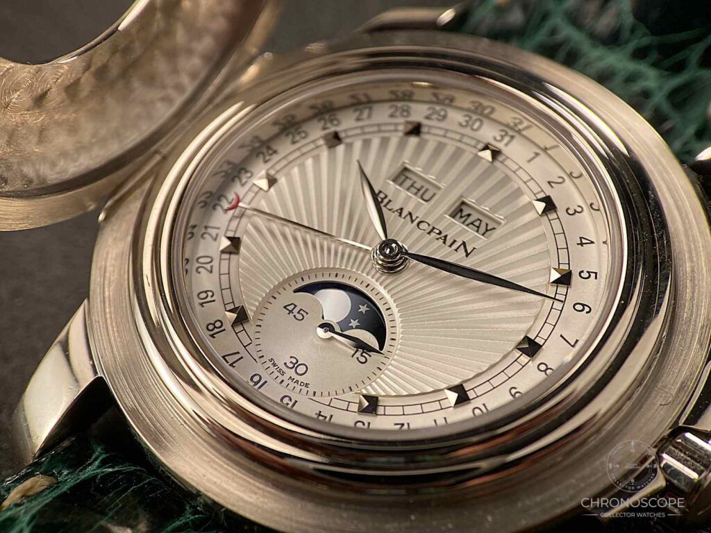 SOLD – Blancpain Half Hunter Moon Full Calendar Half Hunter Case – 18k ...