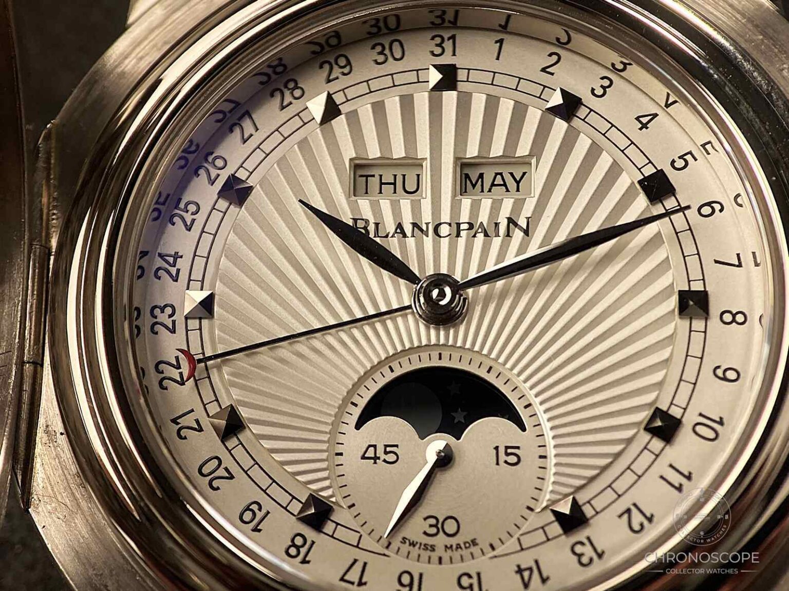SOLD – Blancpain Half Hunter Moon Full Calendar Half Hunter Case – 18k ...