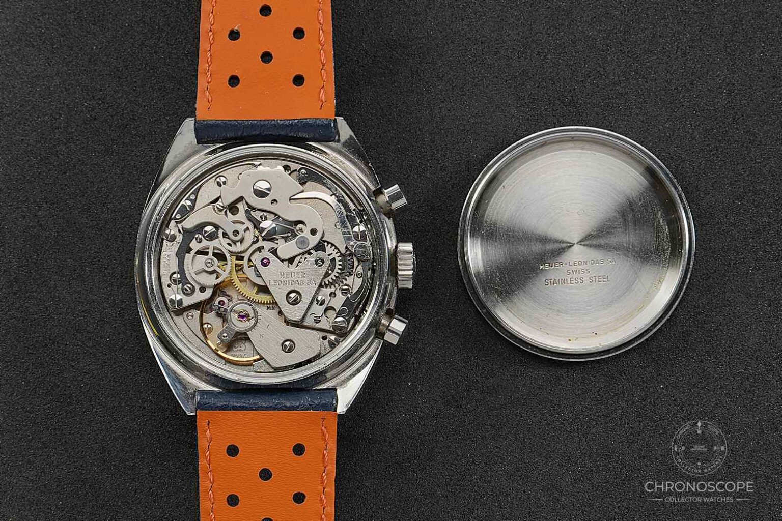 SOLD – Heuer Carrera ref. 73453N , mint grey-blue dial – Chrono Scope