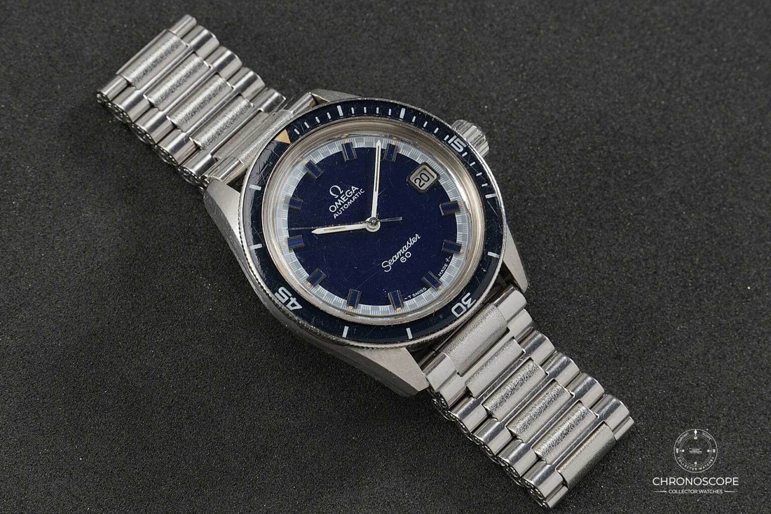 Vintage Omega Seamaster 60 ref. 166.062 blue dial, bakelite bezel ...