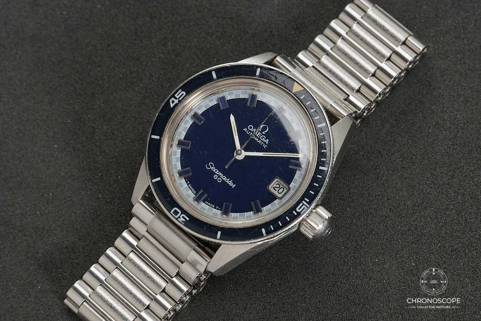 Vintage Omega Seamaster 60 ref. 166.062 blue dial, bakelite bezel ...